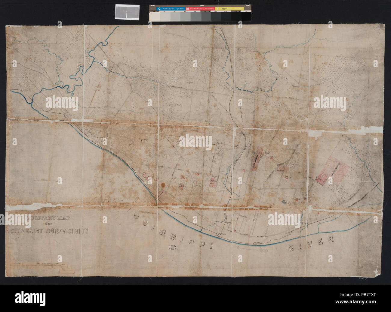 1044 Military map of the city of St. Louis and vicinity Stock Photo - Alamy