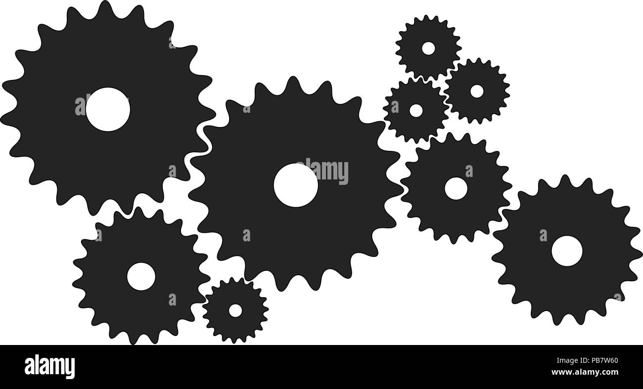 Gears in black design Cut Out Stock Images & Pictures - Alamy