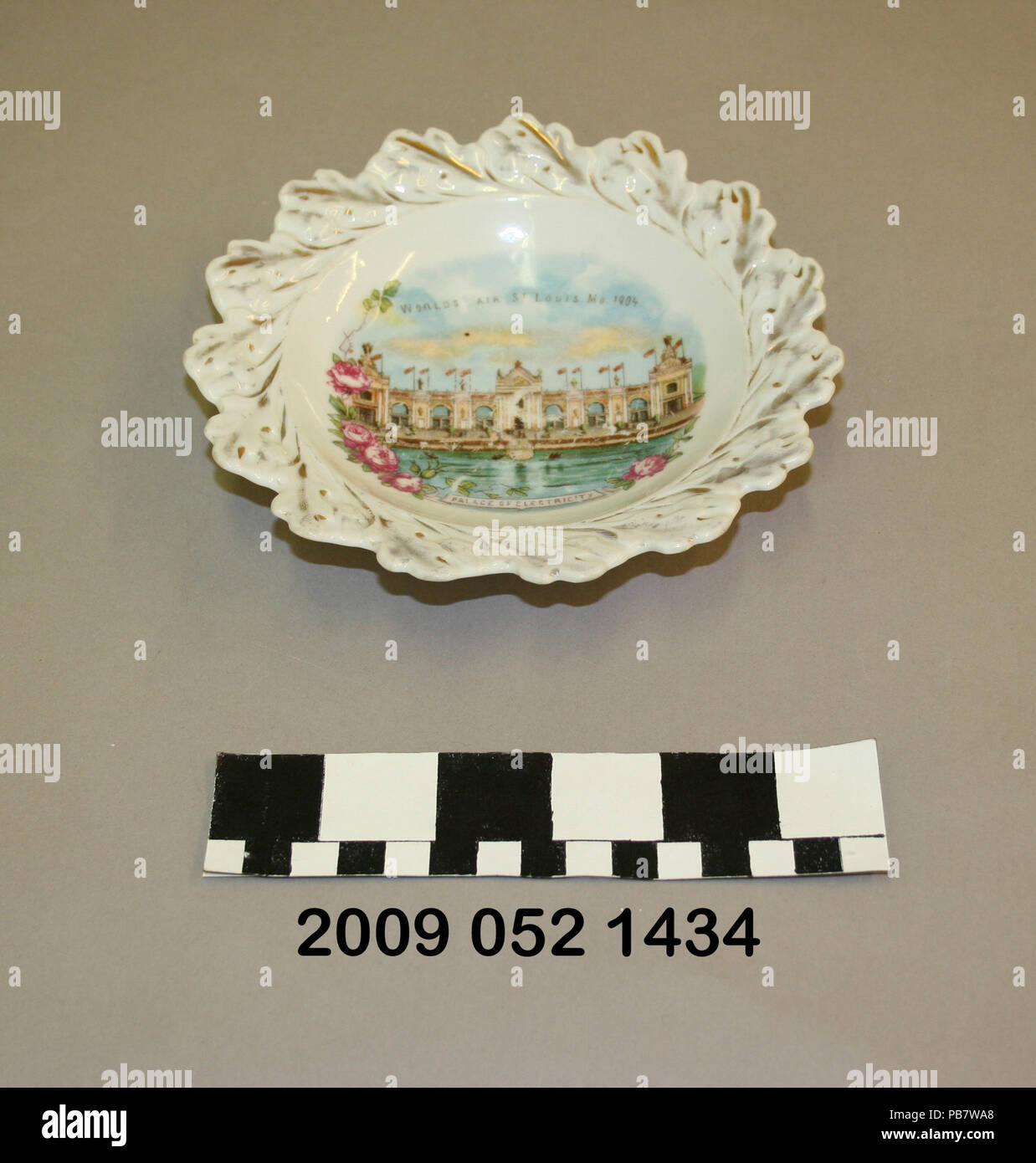 1850 White Ceramic Flower Shaped Candy Dish With Color Transfer Image ...