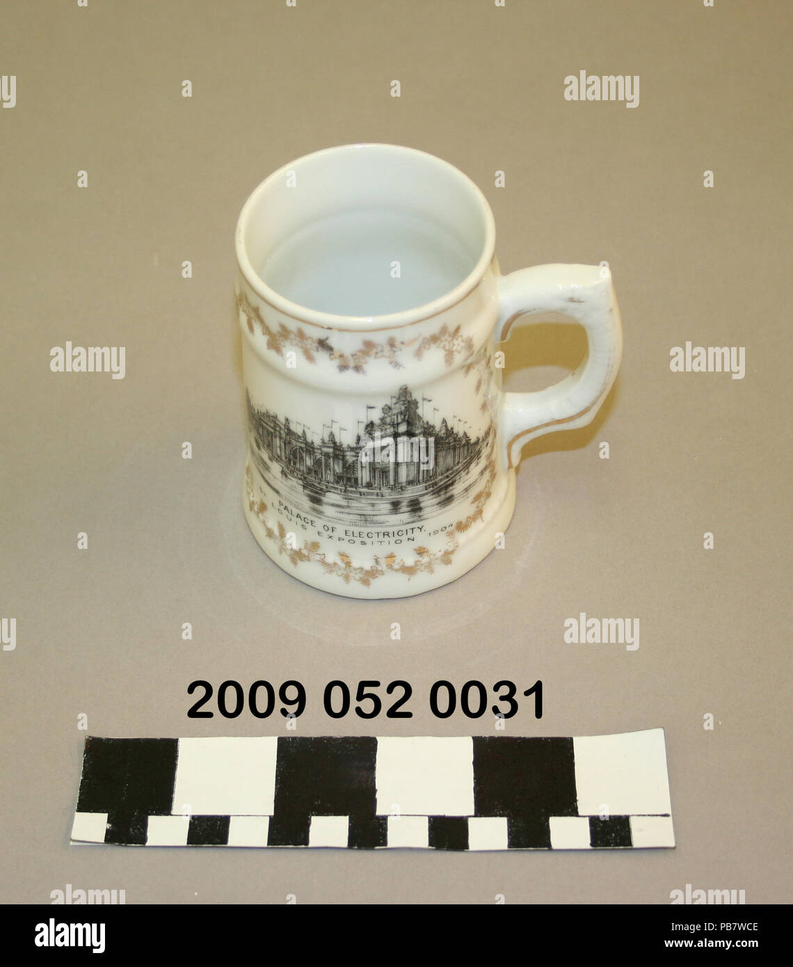1850 White Ceramic Stein With Black Transfer Image of the Palace of ...