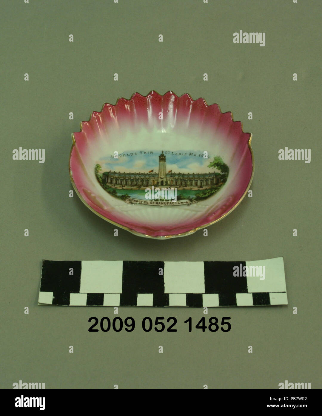 1850 White Ceramic Candy Dish With Pink Coloring and Color Transfer ...