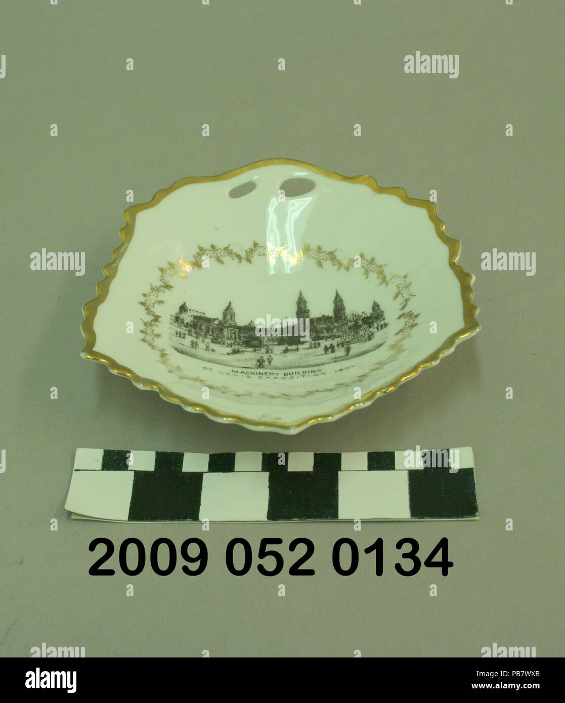 1850 White Ceramic Candy Dish With Black Transfer of the Machinery ...
