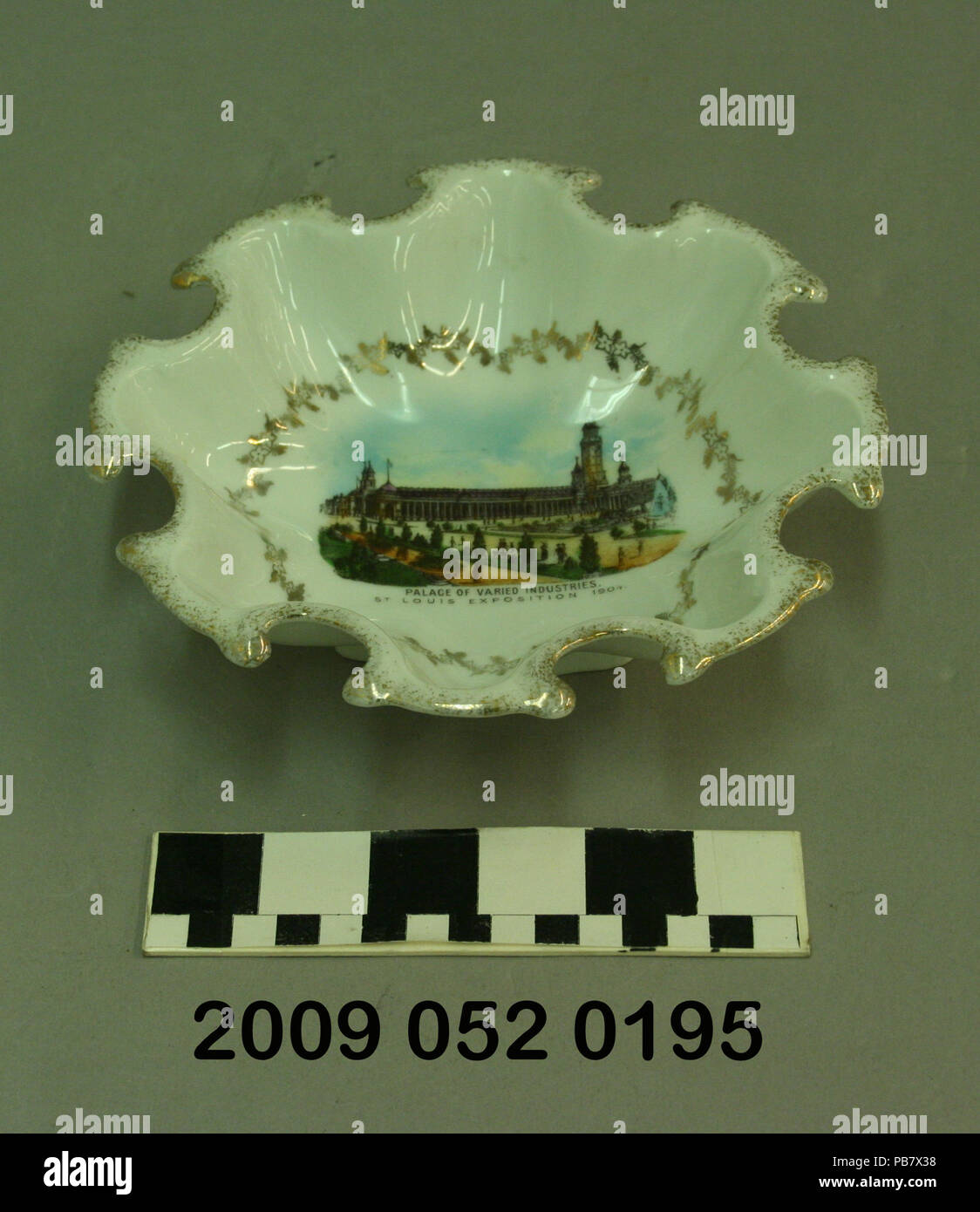 1850 White Ceramic Candy Dish With Color Transfer Image of Palace of ...