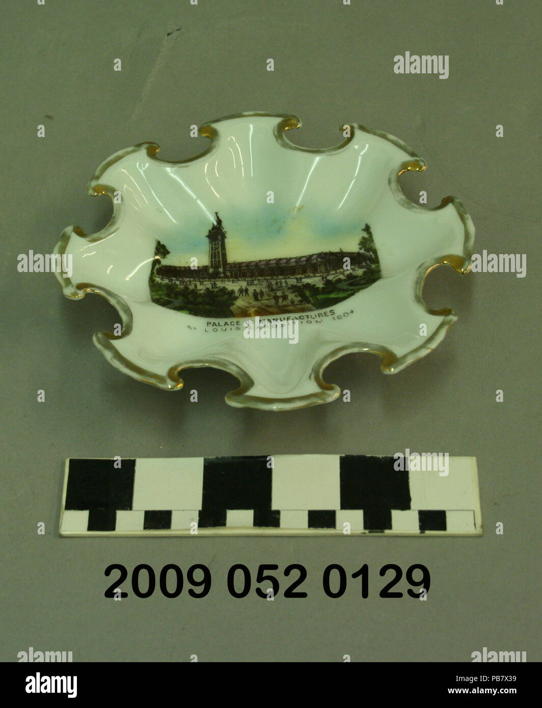 1850 White Ceramic Candy Dish With Color Transfer Image of Palace of ...