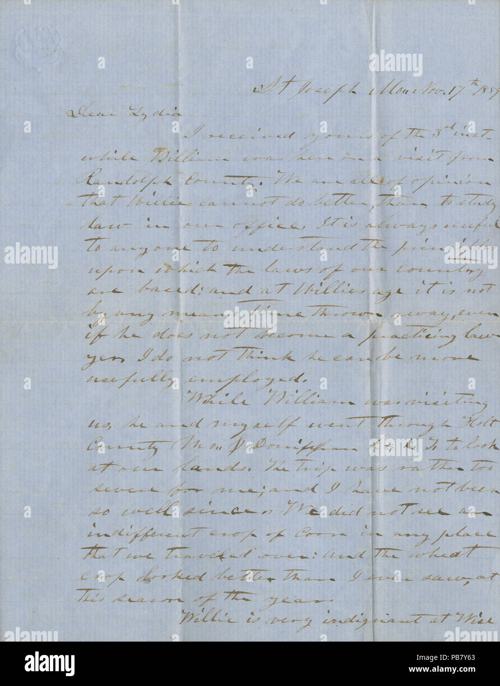 901 Letter from George H. Hall, St. Joseph, to his sister Mary ...