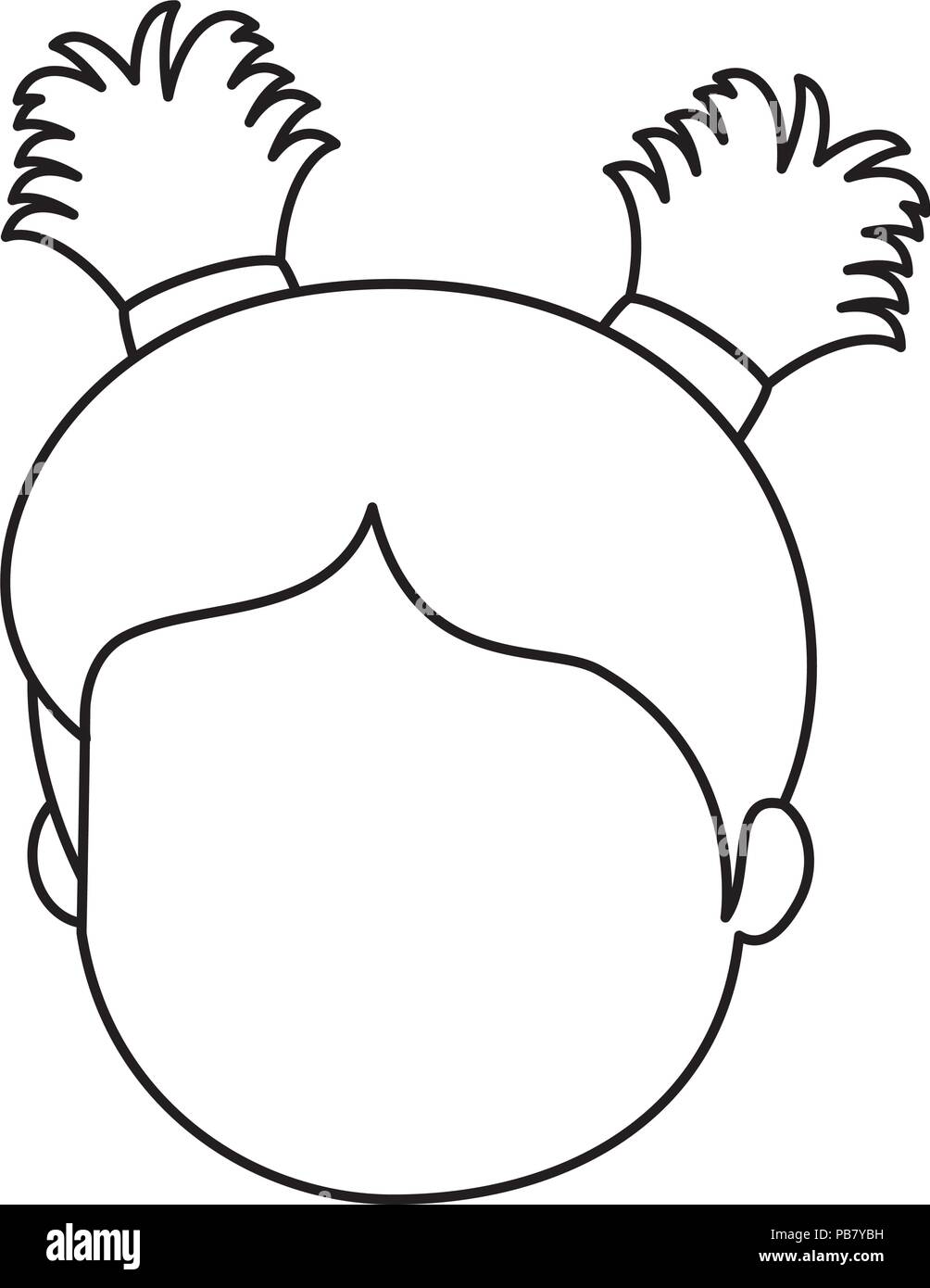 cute and little girl head character vector illustration design Stock ...