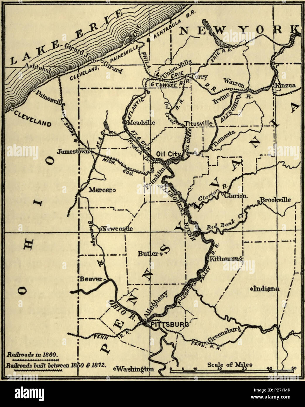 1600 Tarbell 1904 Map of Nothwestern Pennsylvania Stock Photo - Alamy