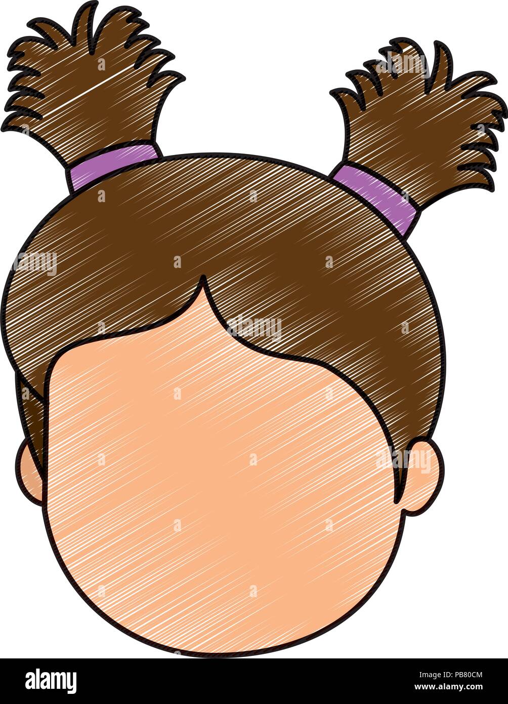 cute and little girl head character vector illustration design Stock ...