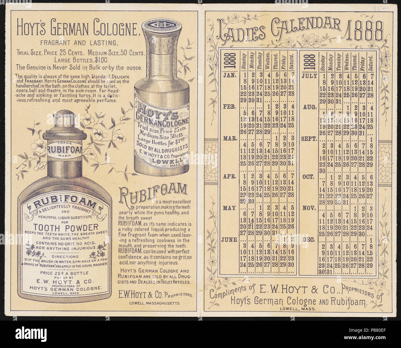 1888 calendar hi-res stock photography and images - Alamy