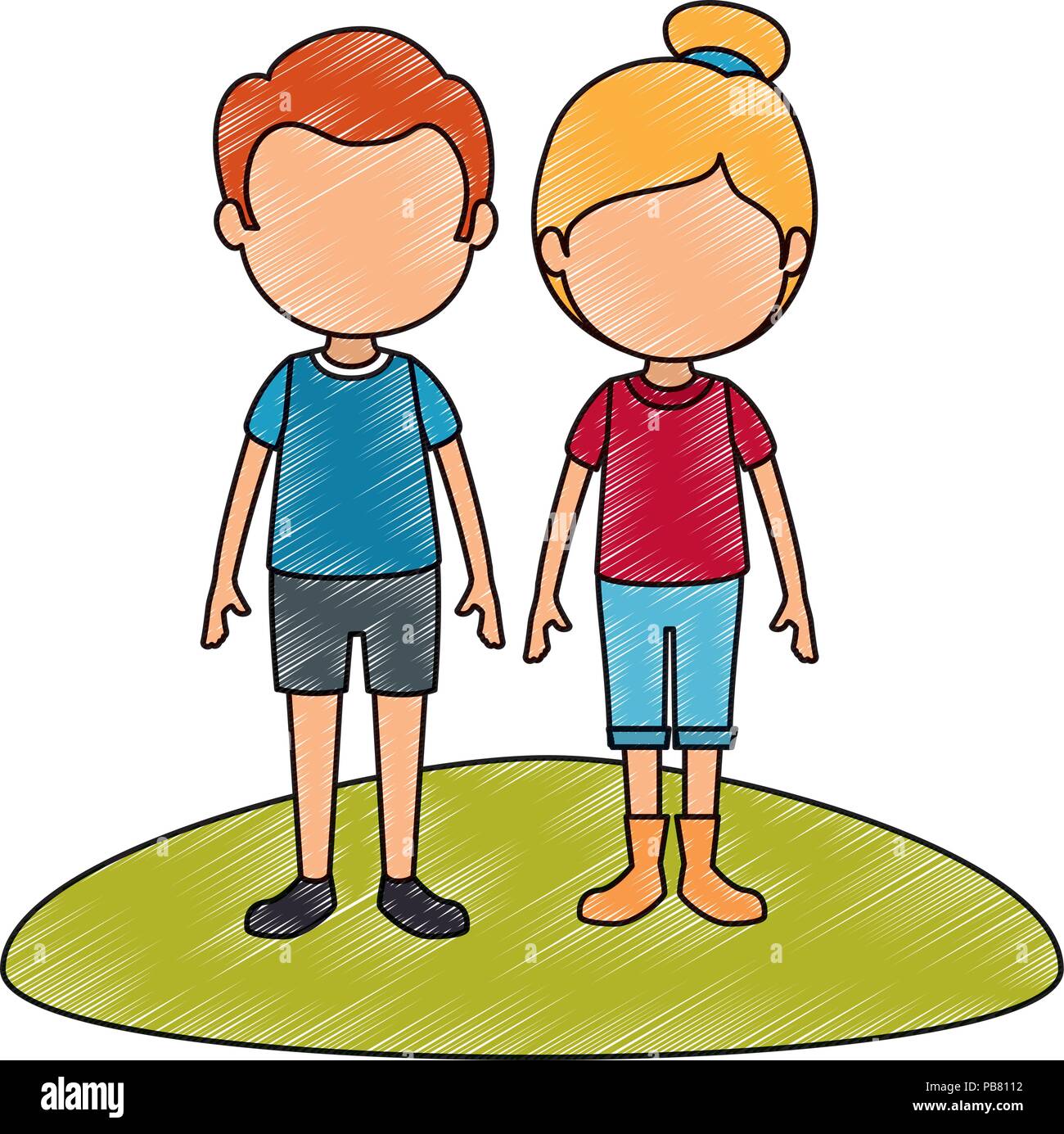 cute and little kids characters vector illustration design Stock Vector ...