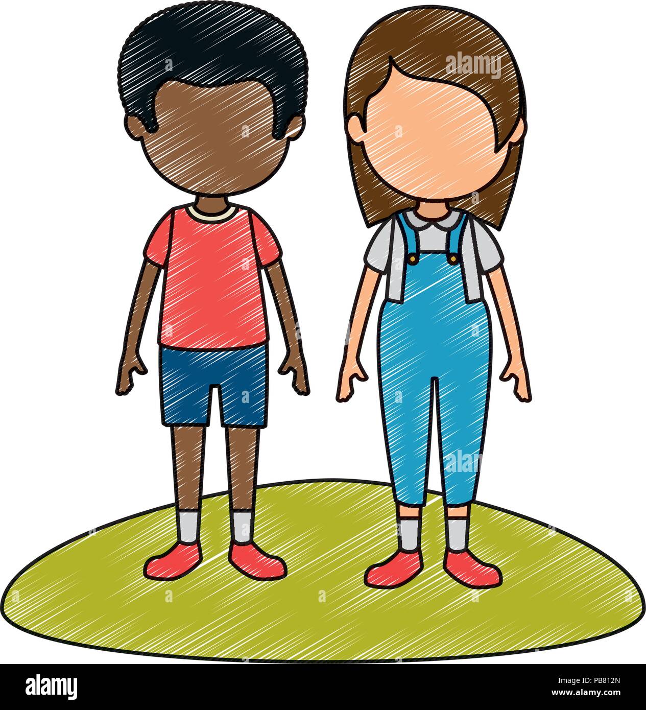 cute and little kids characters vector illustration design Stock Vector ...