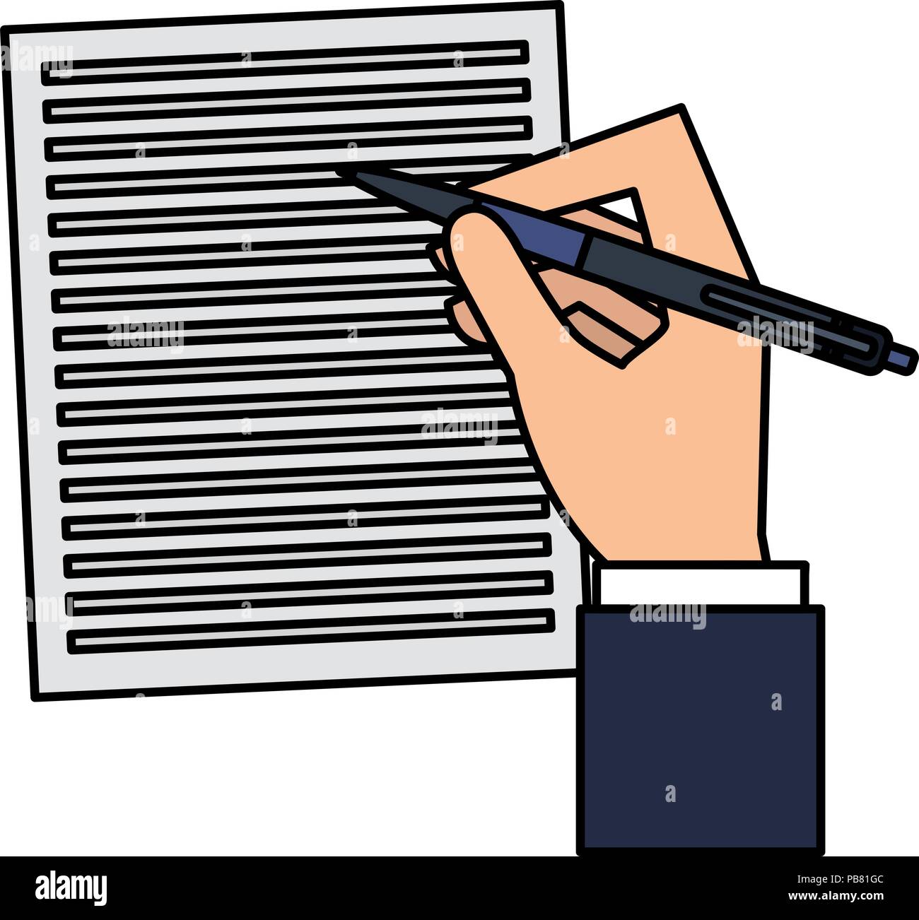 hand writing with pencil in documents paper vector illustration design ...