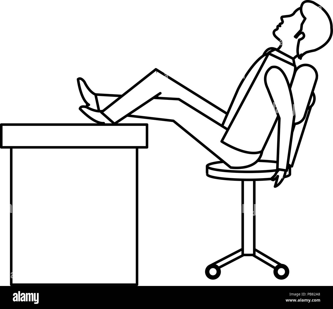 businessman relaxed in the office vector illustration design Stock ...