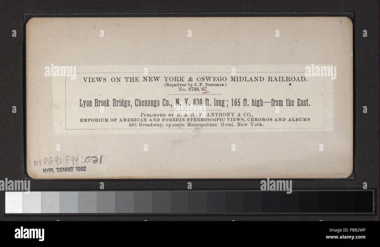 975 Lyon Brook Bridge, Chenango Co., N.Y. 830 ft. long; 165 ft. high ...