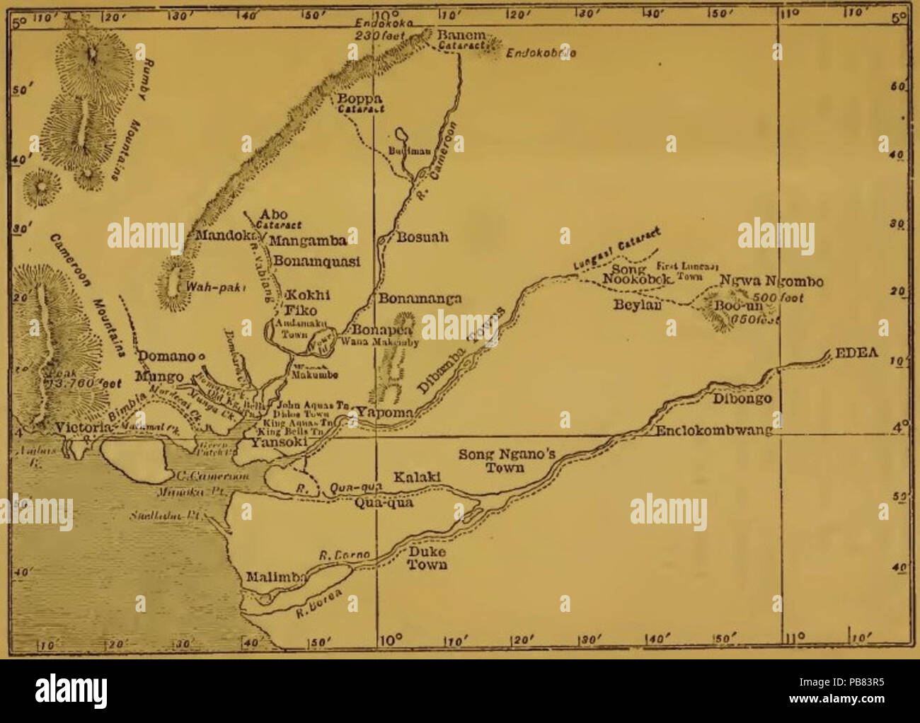 993 Map of Cameroons river and Victoria p.207 Stock Photo - Alamy