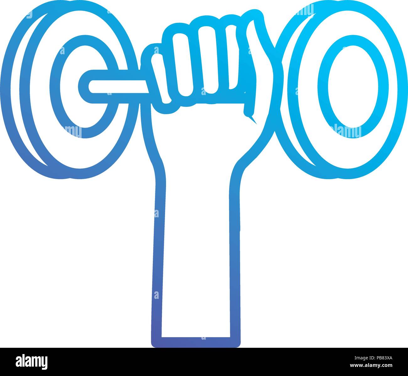 hand lifting dumbell icon vector illustration design Stock Vector Image ...