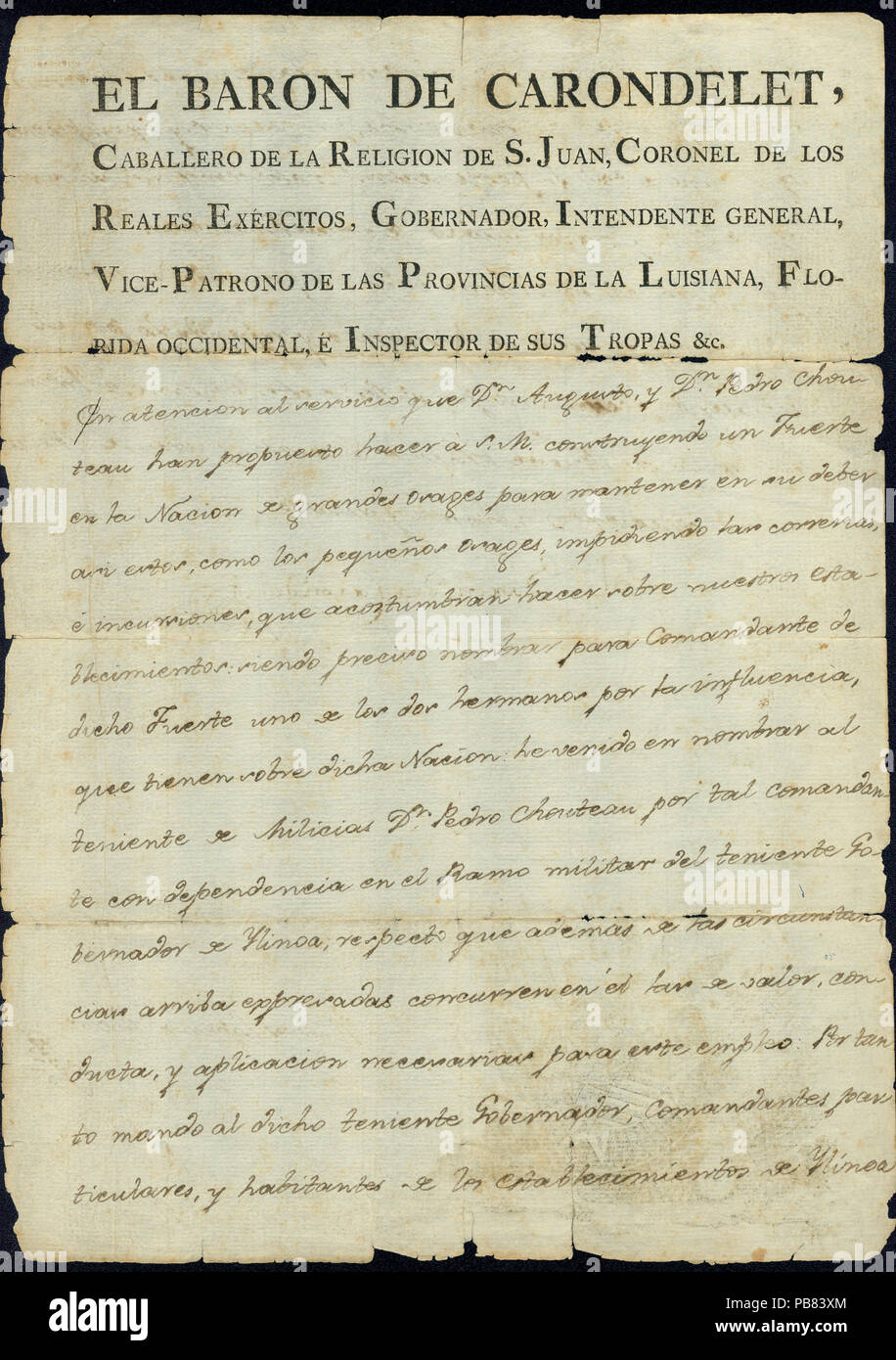 1044 Military appointment of Pierre and Auguste Chouteau to erect a ...