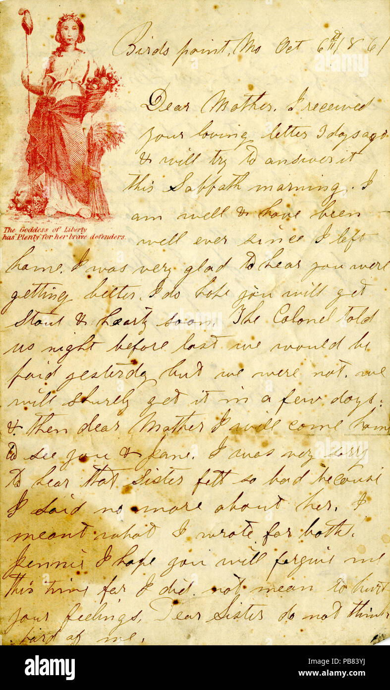 910 Letter signed Joseph Lynn (Joseph Linn), Birds Point, Mo., to ...