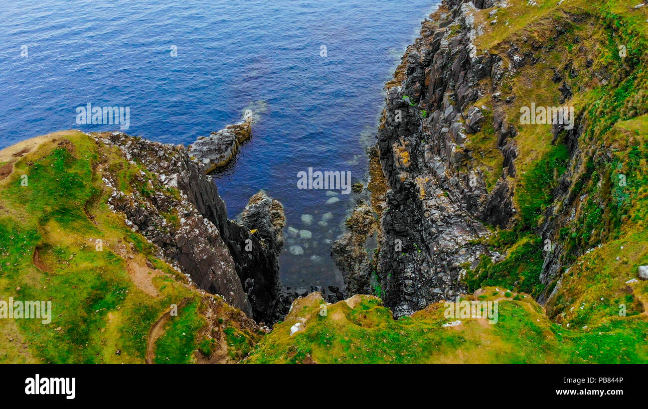 Awesome scenery on the Isle of Skye in Scotland - aerial drone view ...