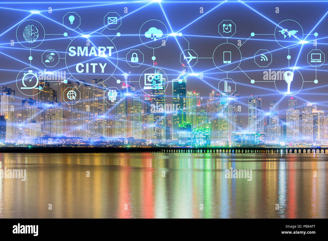 Concept of smart city and internet of things Stock Photo - Alamy