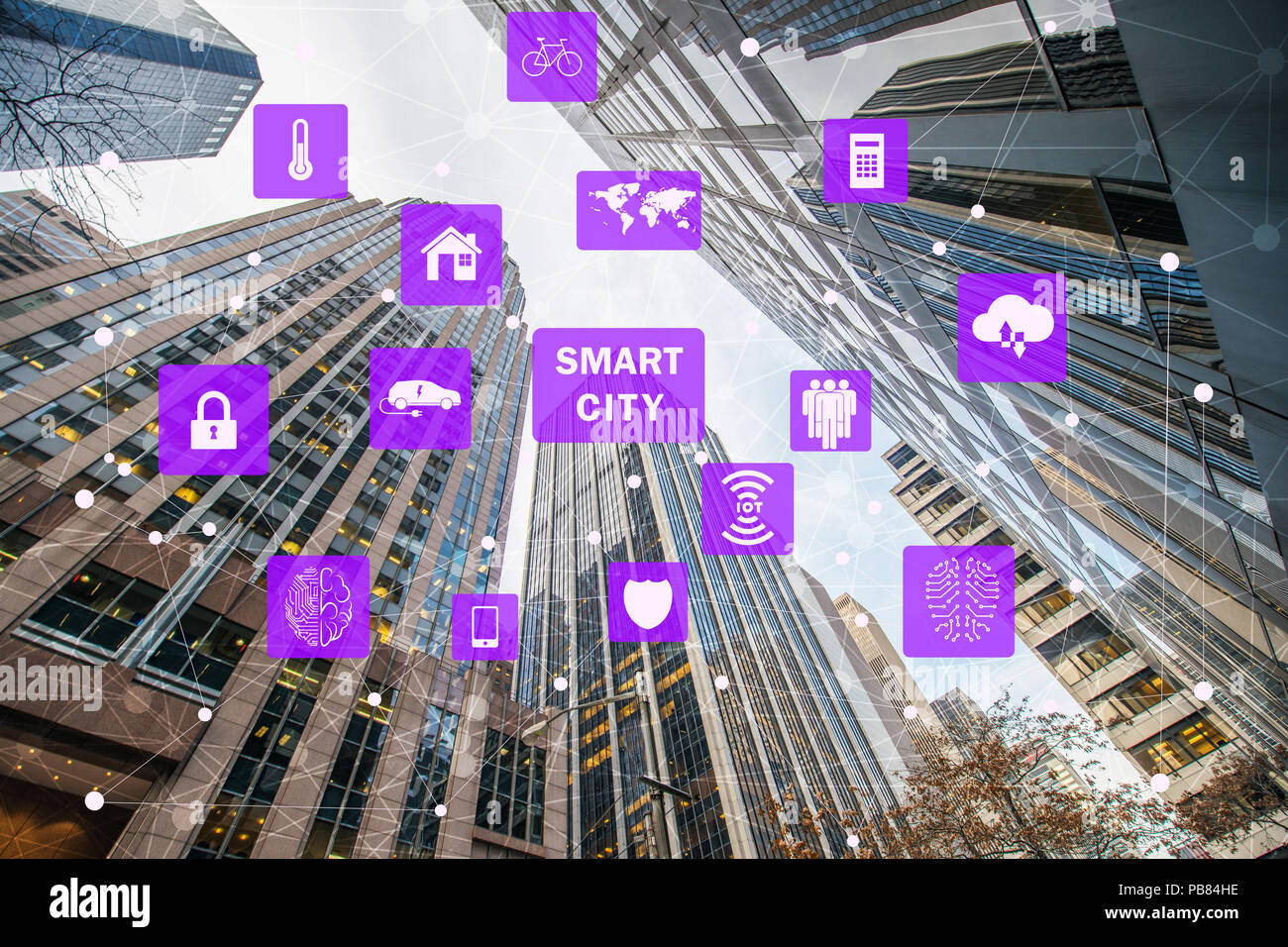 Concept of smart city and internet of things Stock Photo - Alamy