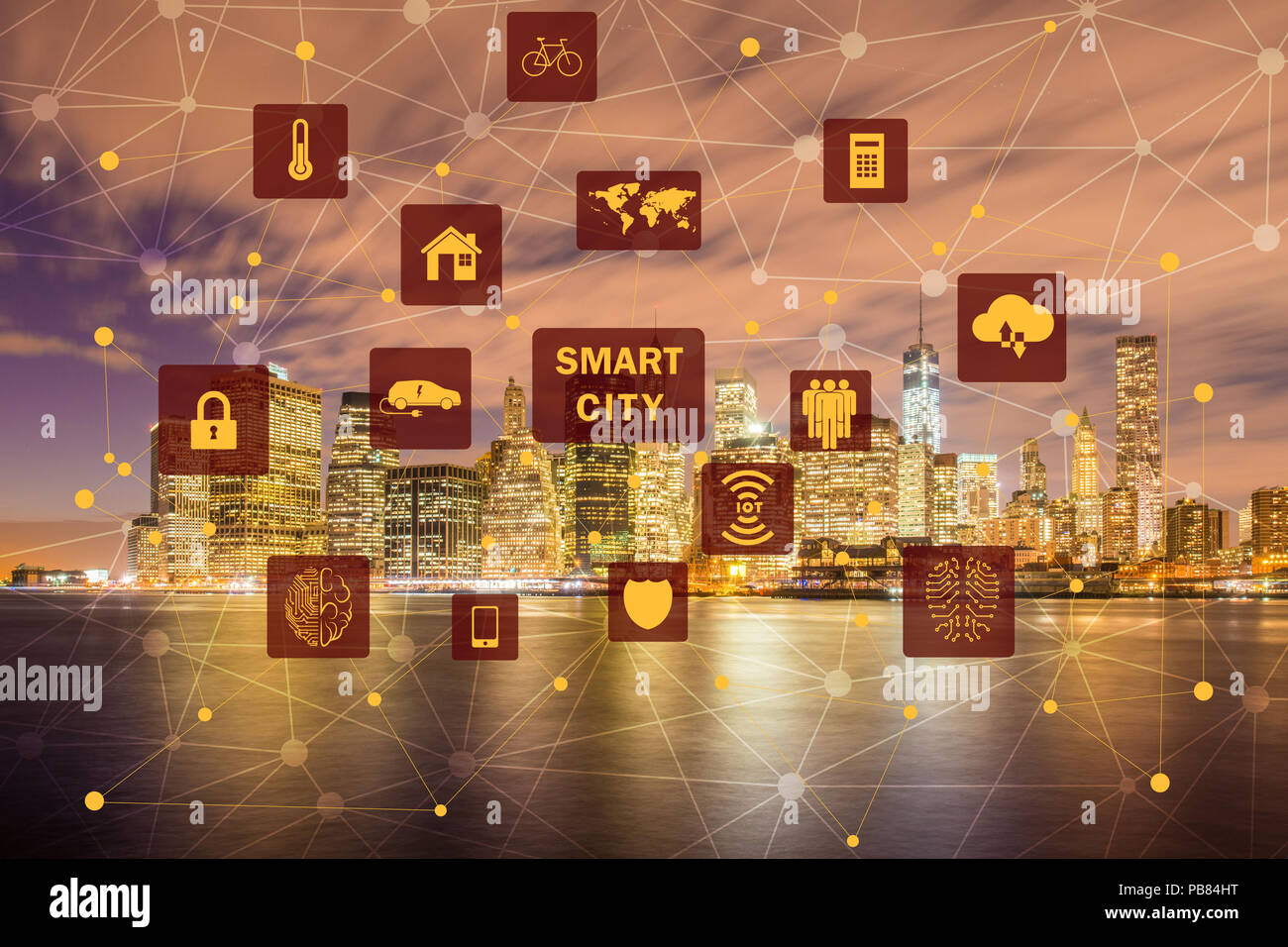 Concept of smart city and internet of things Stock Photo - Alamy