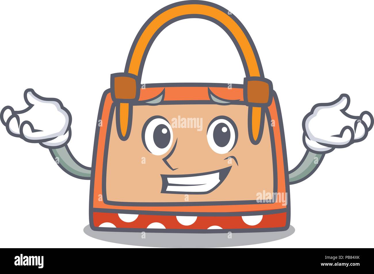 Grinning hand bag character cartoon Stock Vector Image & Art - Alamy