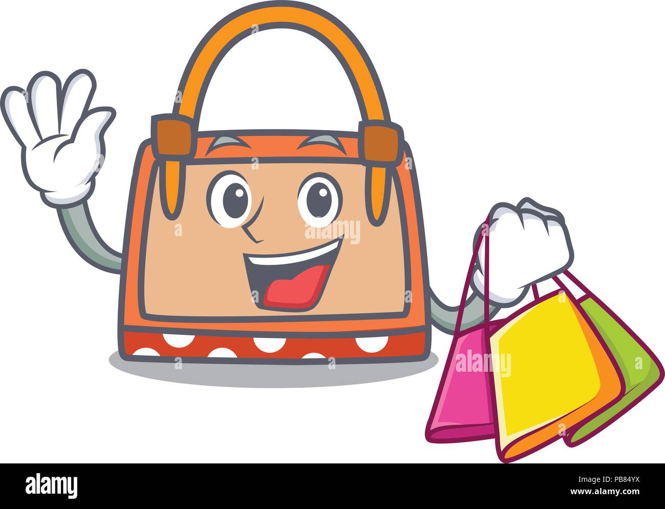 Shopping hand bag character cartoon Stock Vector Image & Art - Alamy
