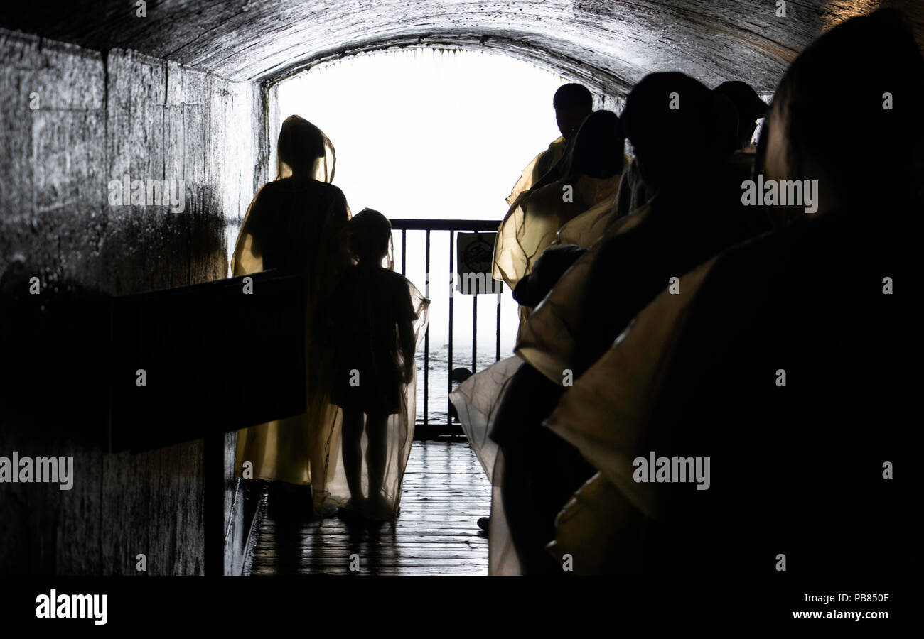 The End of the Tunnel: Niagara Falls from the inside Stock Photo - Alamy