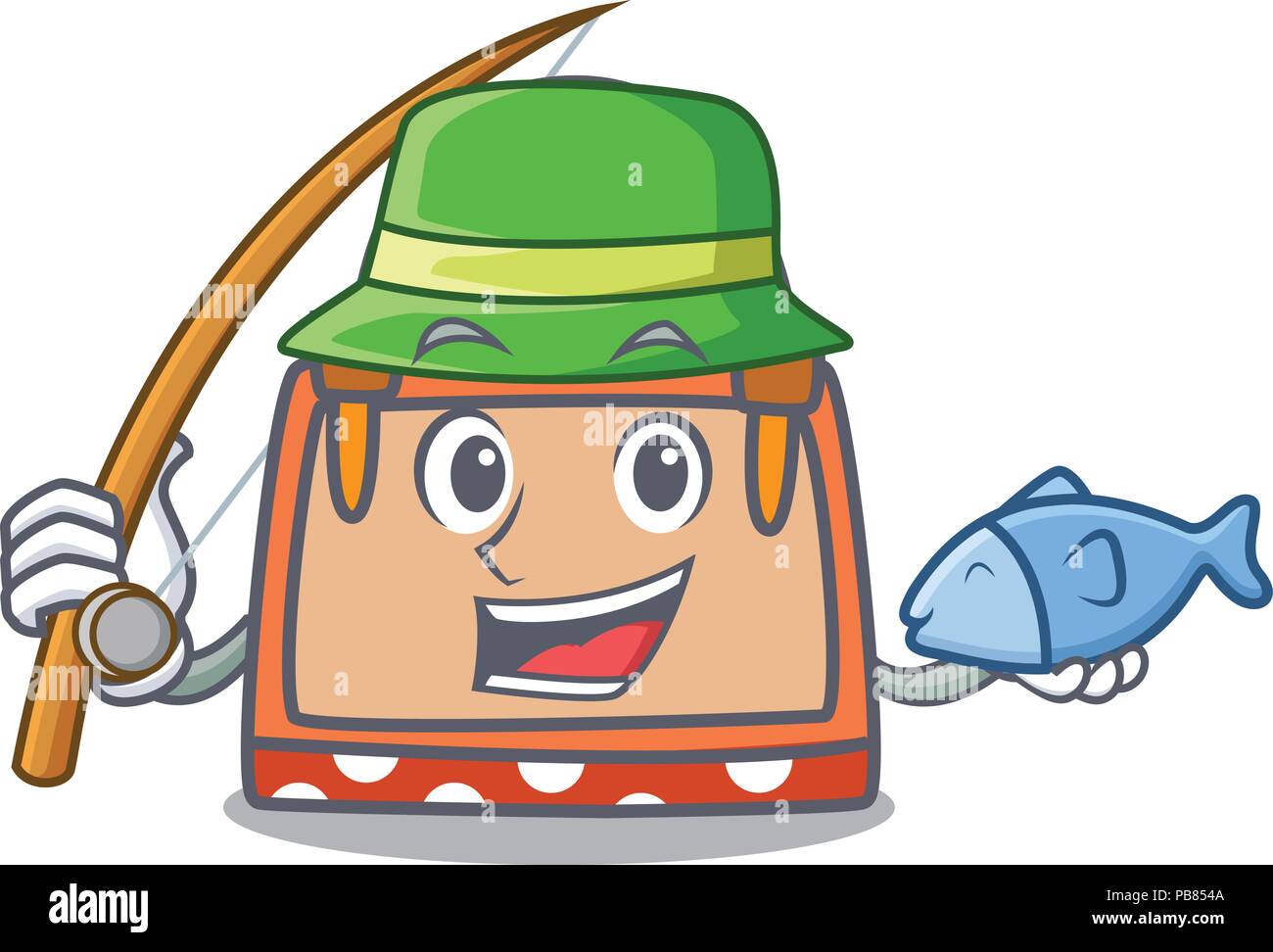 Fishing hand bag mascot cartoon Stock Vector Image & Art - Alamy