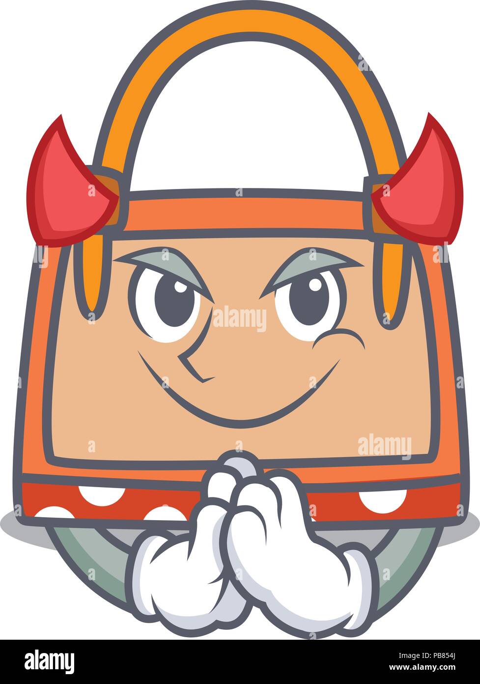 Devil hand bag mascot cartoon Stock Vector Image & Art - Alamy