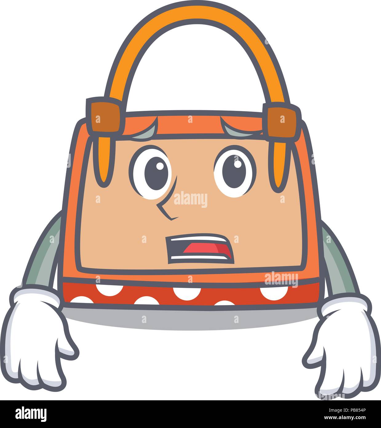 Afraid hand bag mascot cartoon Stock Vector Image & Art - Alamy