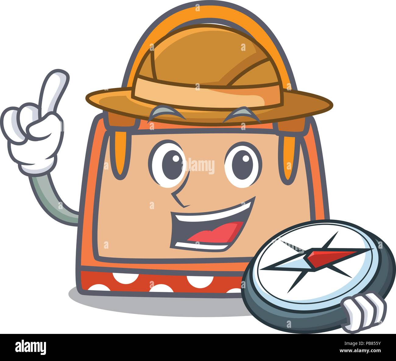 Explorer hand bag mascot cartoon Stock Vector Image & Art - Alamy