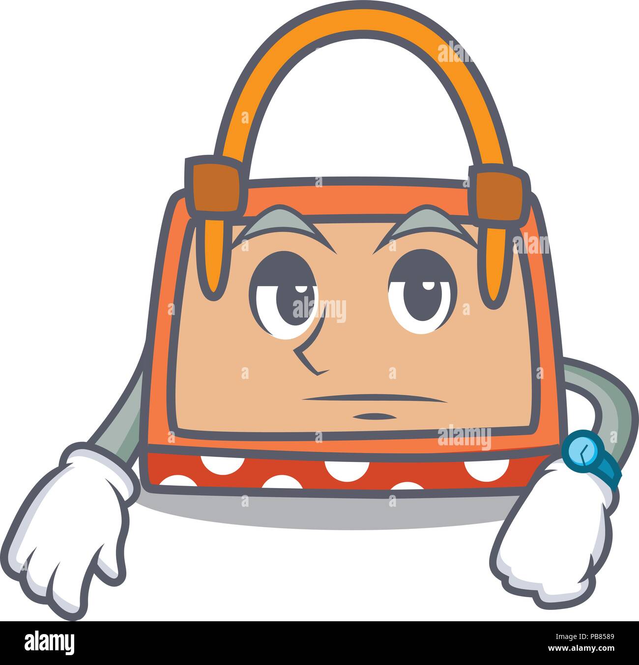 Waiting hand bag mascot cartoon Stock Vector Image & Art - Alamy