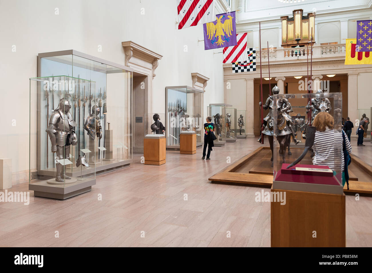 NEW YORK, USA - SEP 25, 2015: Knights and armour room in the ...