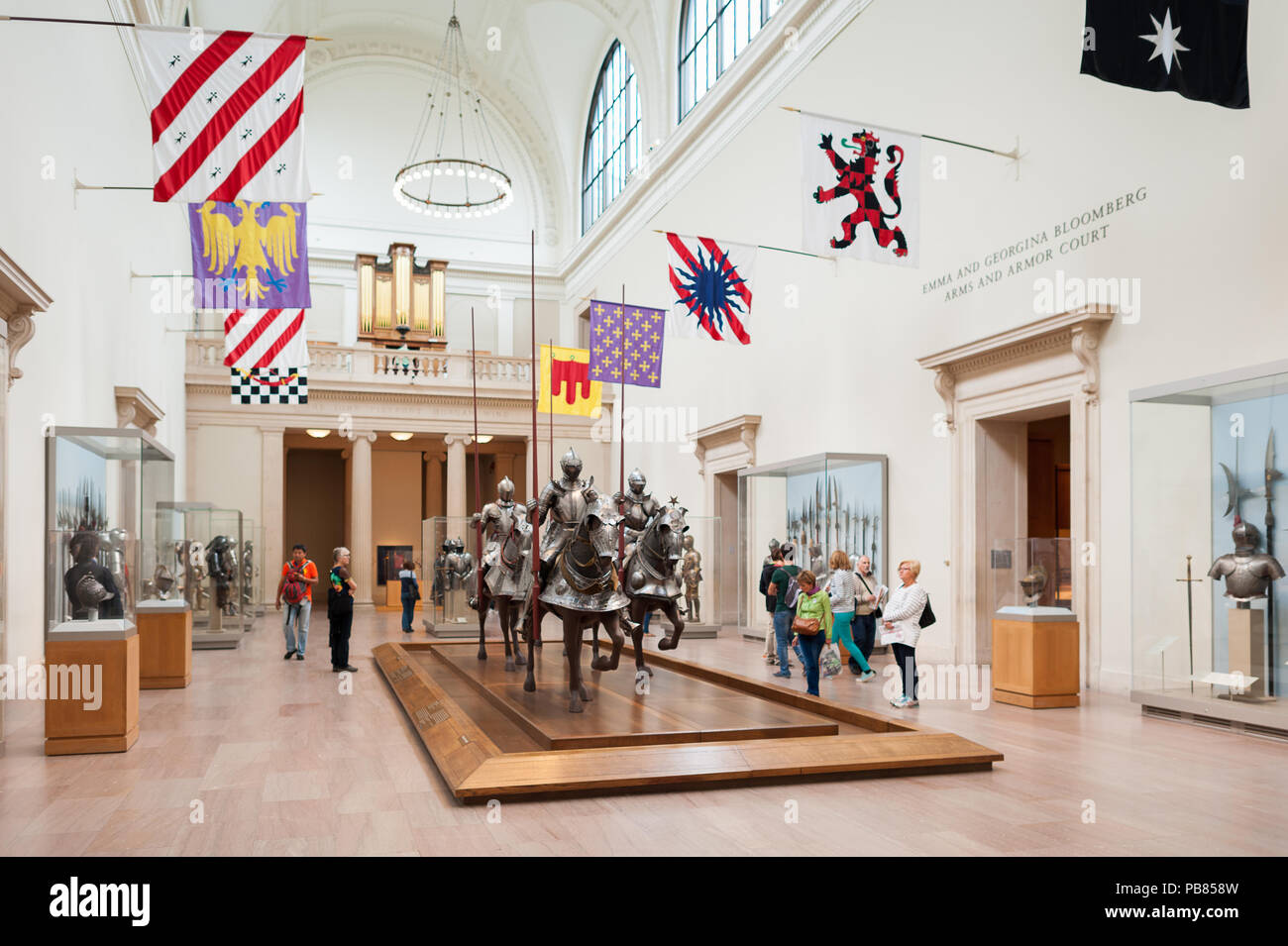 NEW YORK, USA - SEP 25, 2015: Knights and armour room in the ...