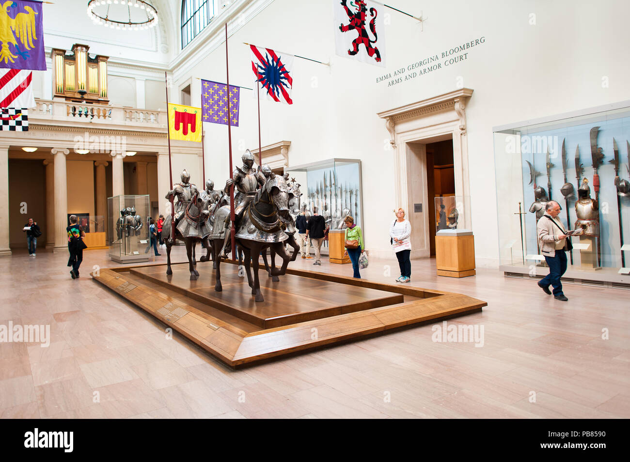 NEW YORK, USA - SEP 25, 2015: Knights and armour room in the ...