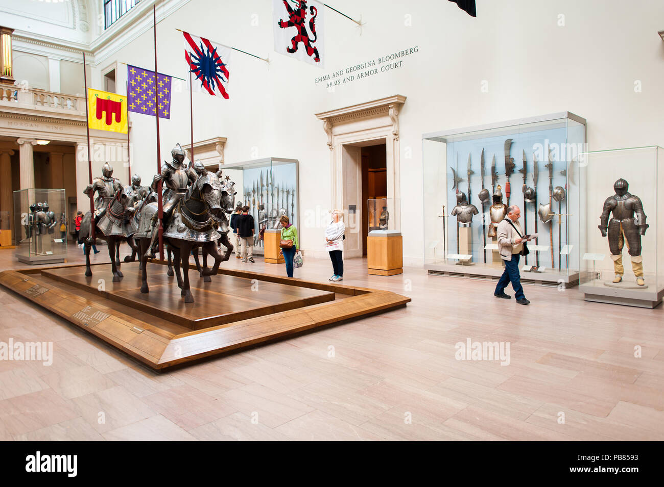NEW YORK, USA - SEP 25, 2015: Knights and armour room in the ...