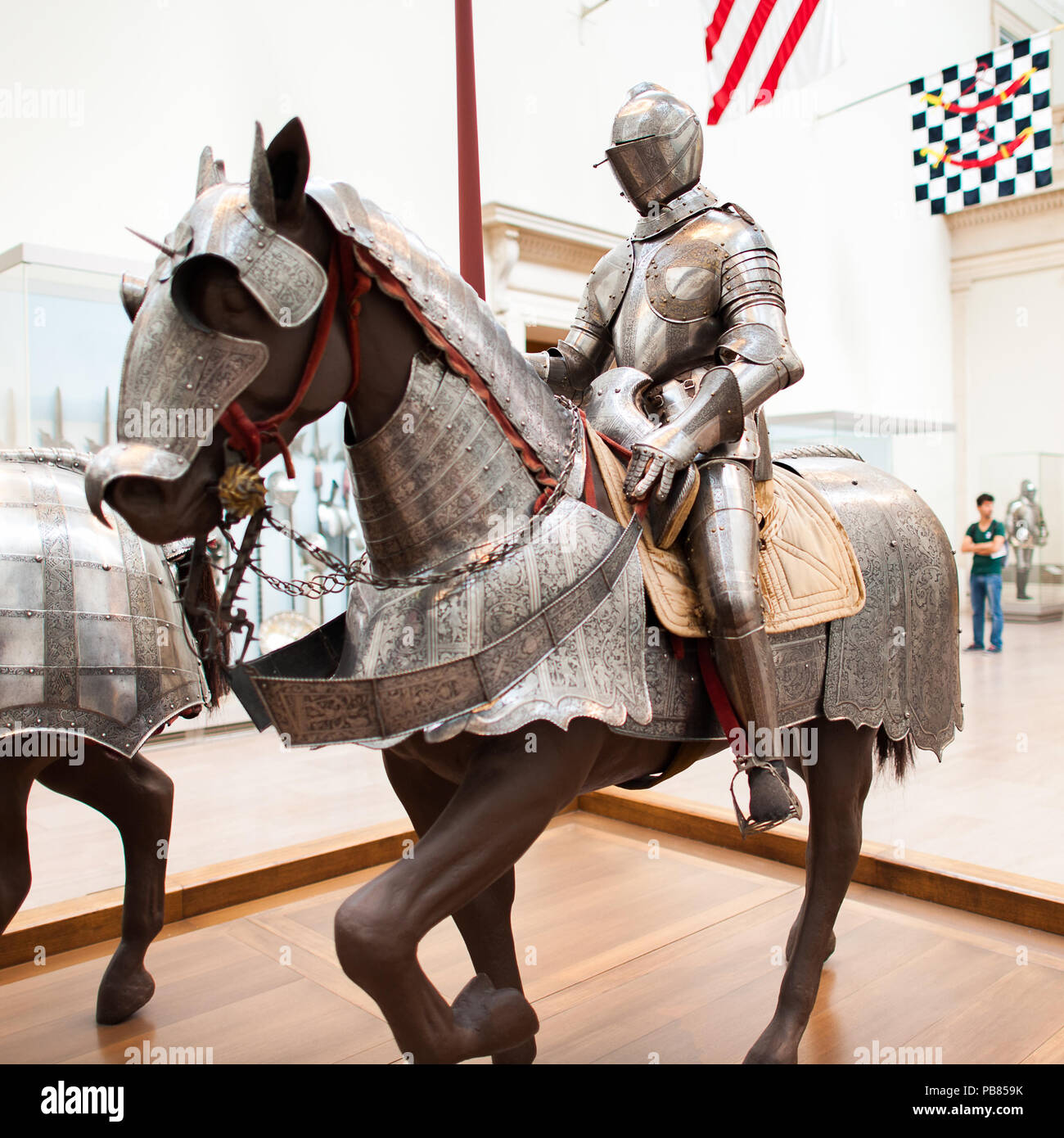 NEW YORK, USA - SEP 25, 2015: Knights and armour room in the ...