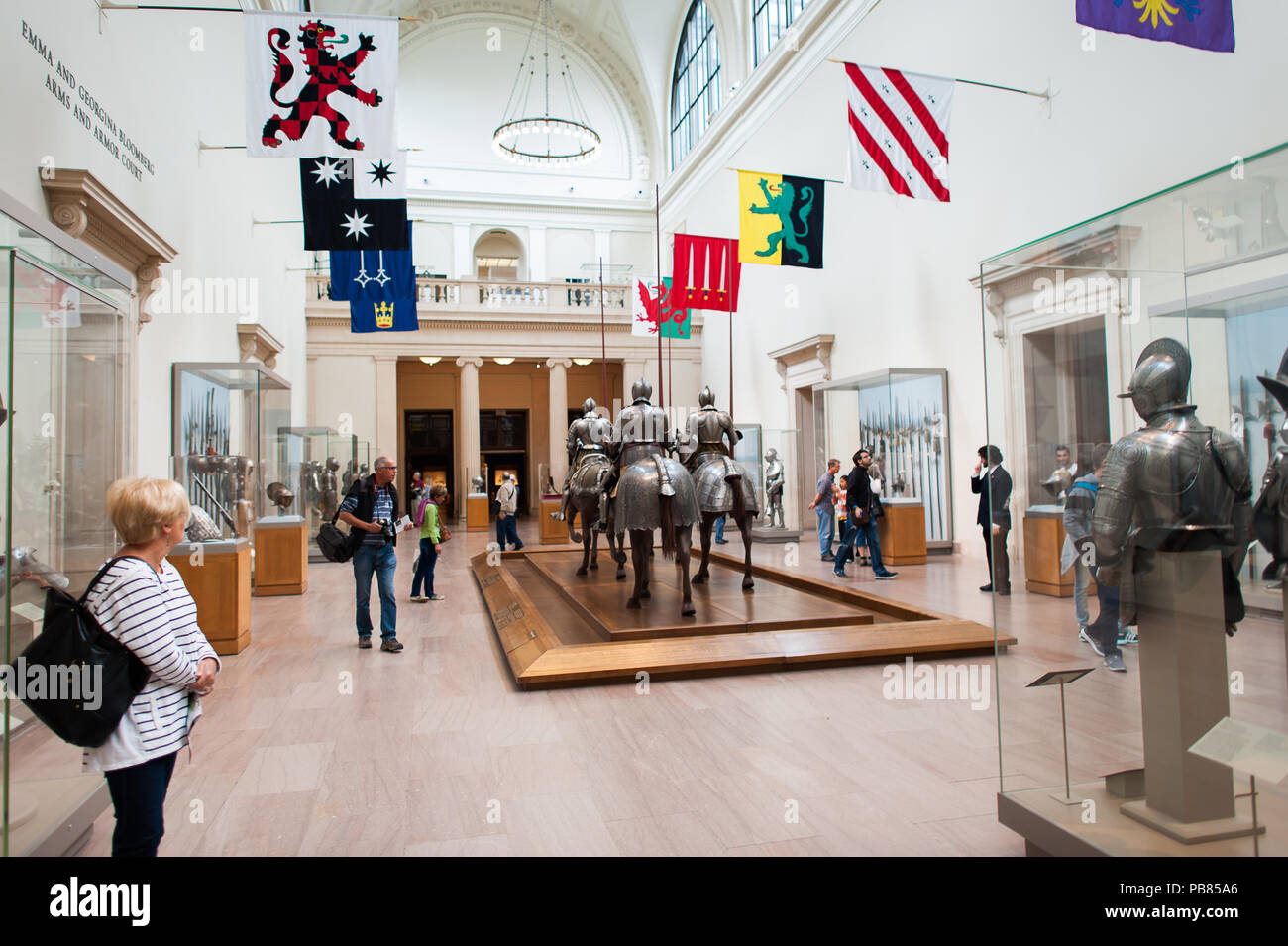 NEW YORK, USA - SEP 25, 2015: Knights and armour room in the ...