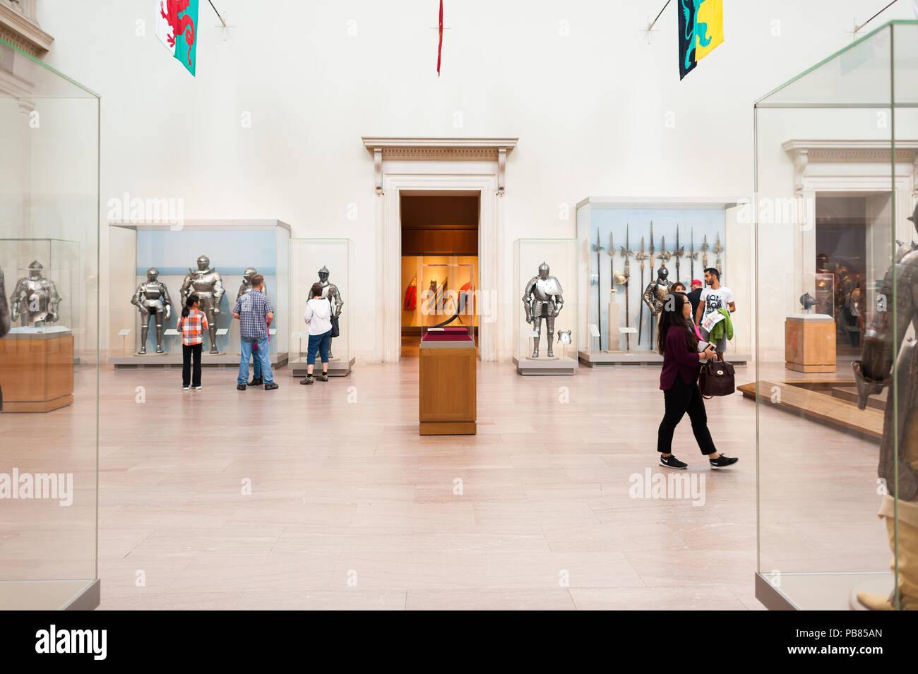 NEW YORK, USA - SEP 25, 2015: Knights and armour room in the ...