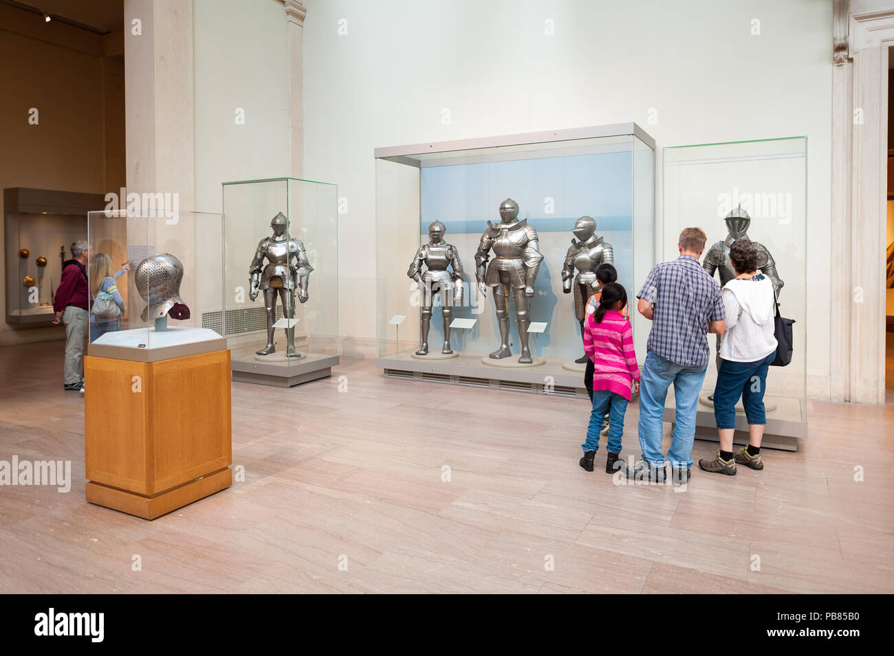 NEW YORK, USA - SEP 25, 2015: Knights and armour room in the ...