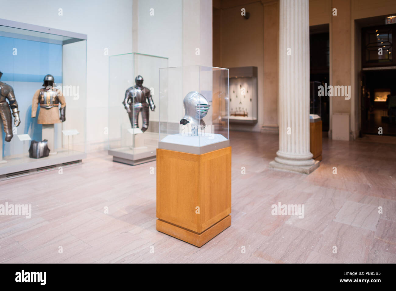 NEW YORK, USA - SEP 25, 2015: Knights and armour room in the ...