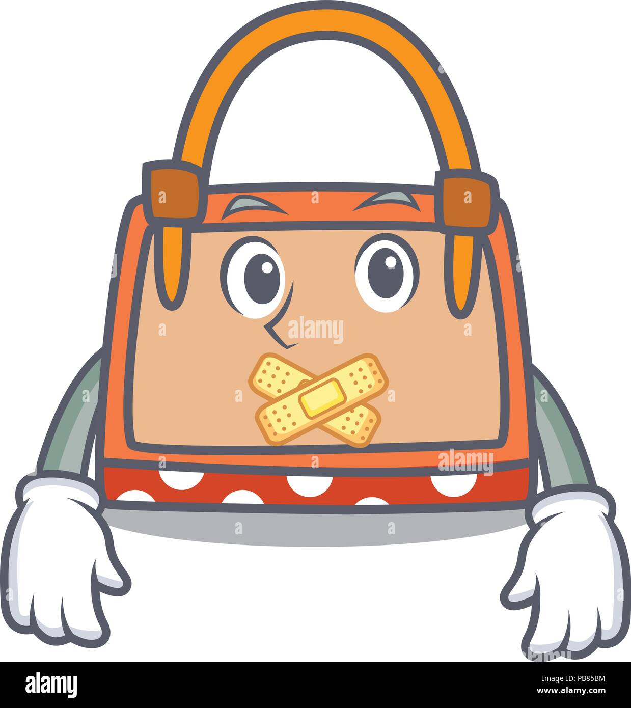 Silent hand bag mascot cartoon Stock Vector Image & Art - Alamy