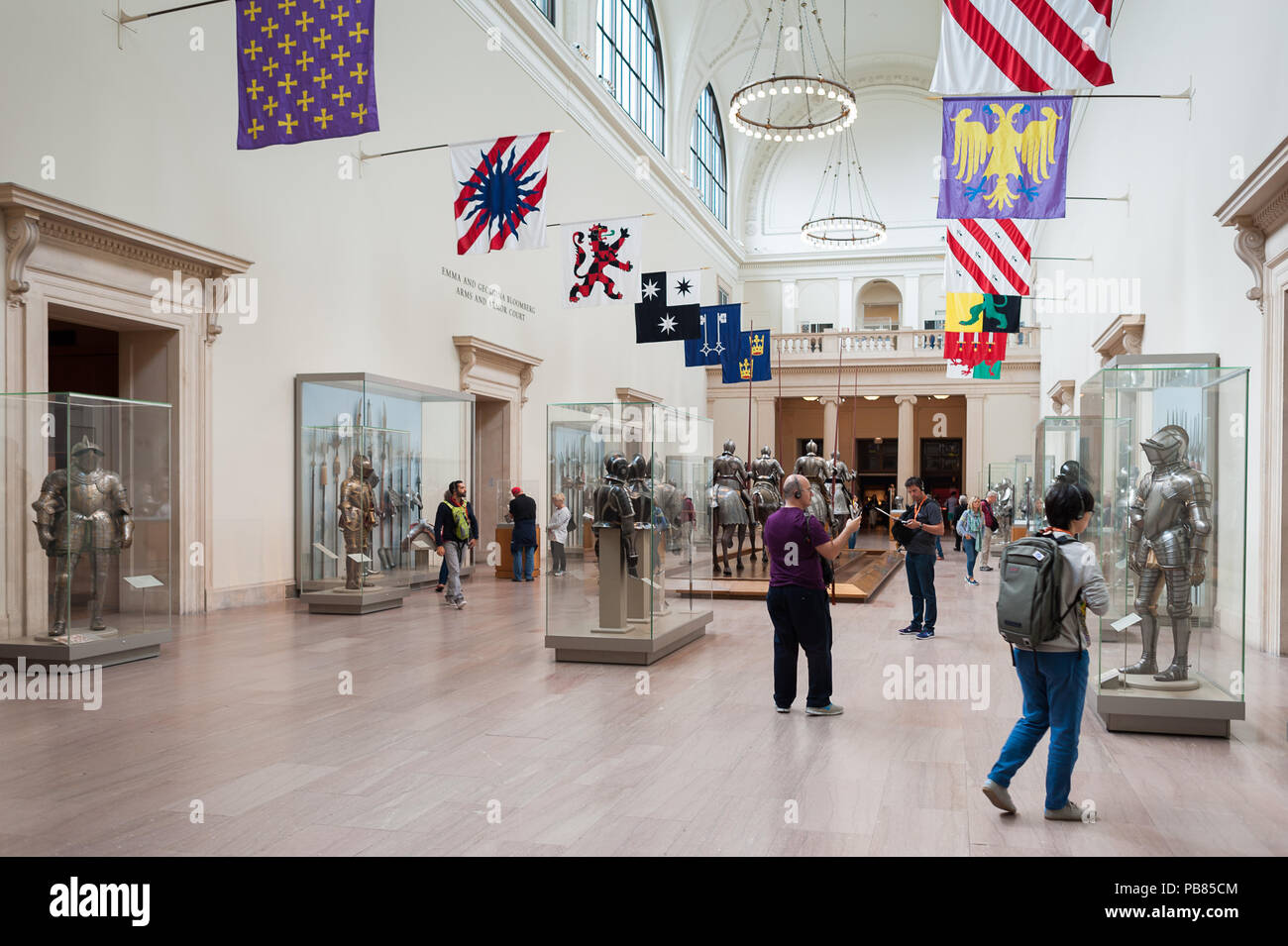 NEW YORK, USA - SEP 25, 2015: Knights and armour room in the ...