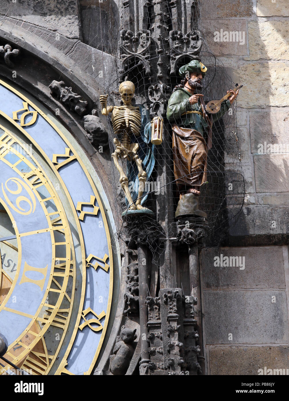 Prague in Czech Republic Ancient Astronomical Clock With the statue of ...