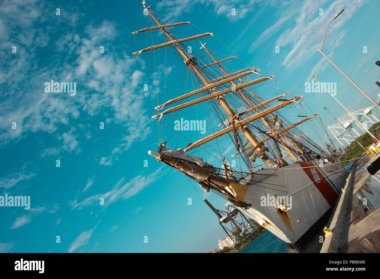 U.S. Coast Guard Cutter Eagle (WIX327) moores to Base Miami Beach ...