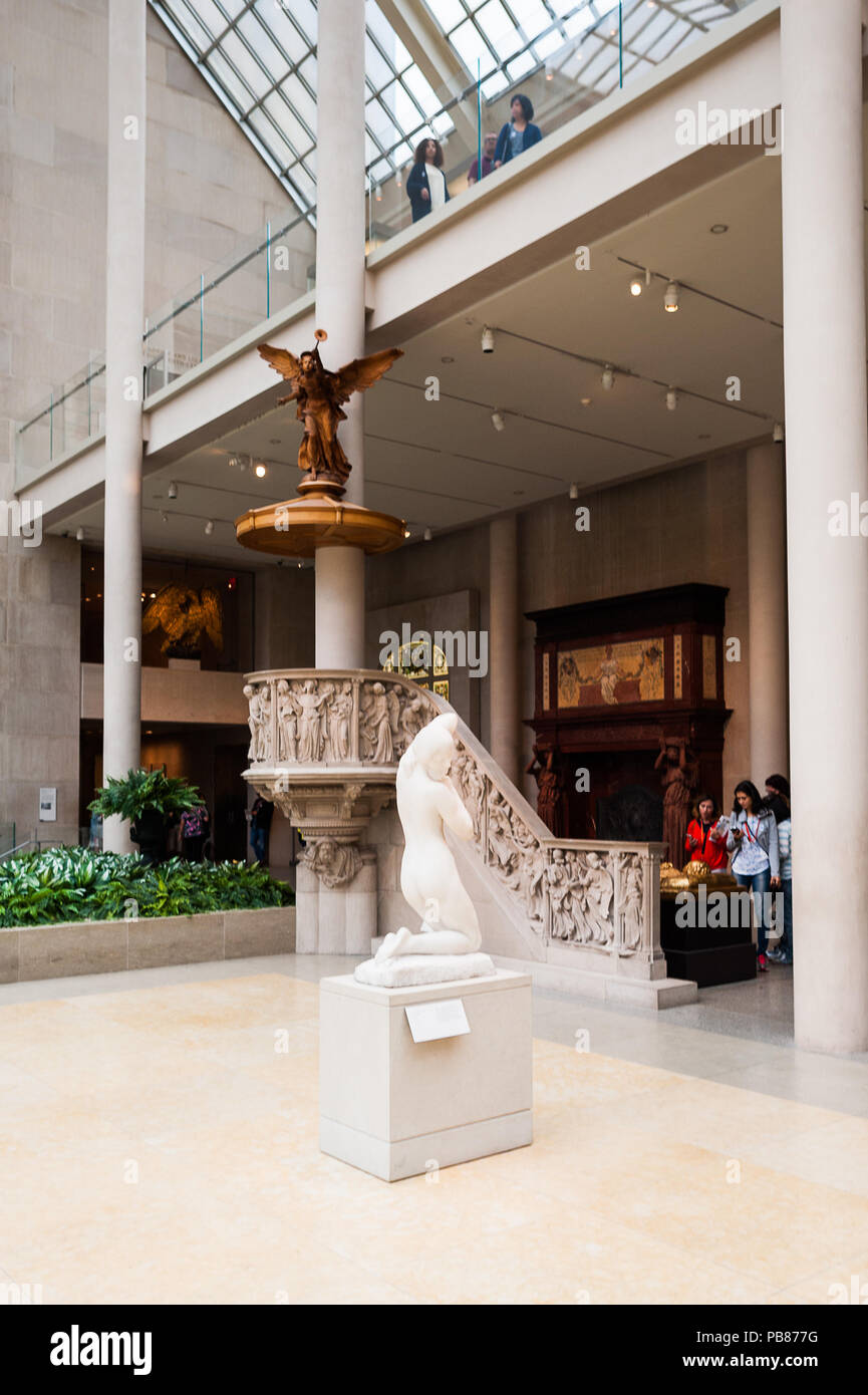 NEW YORK, USA - SEP 25, 2015: The Charles Engelhard Court in the ...