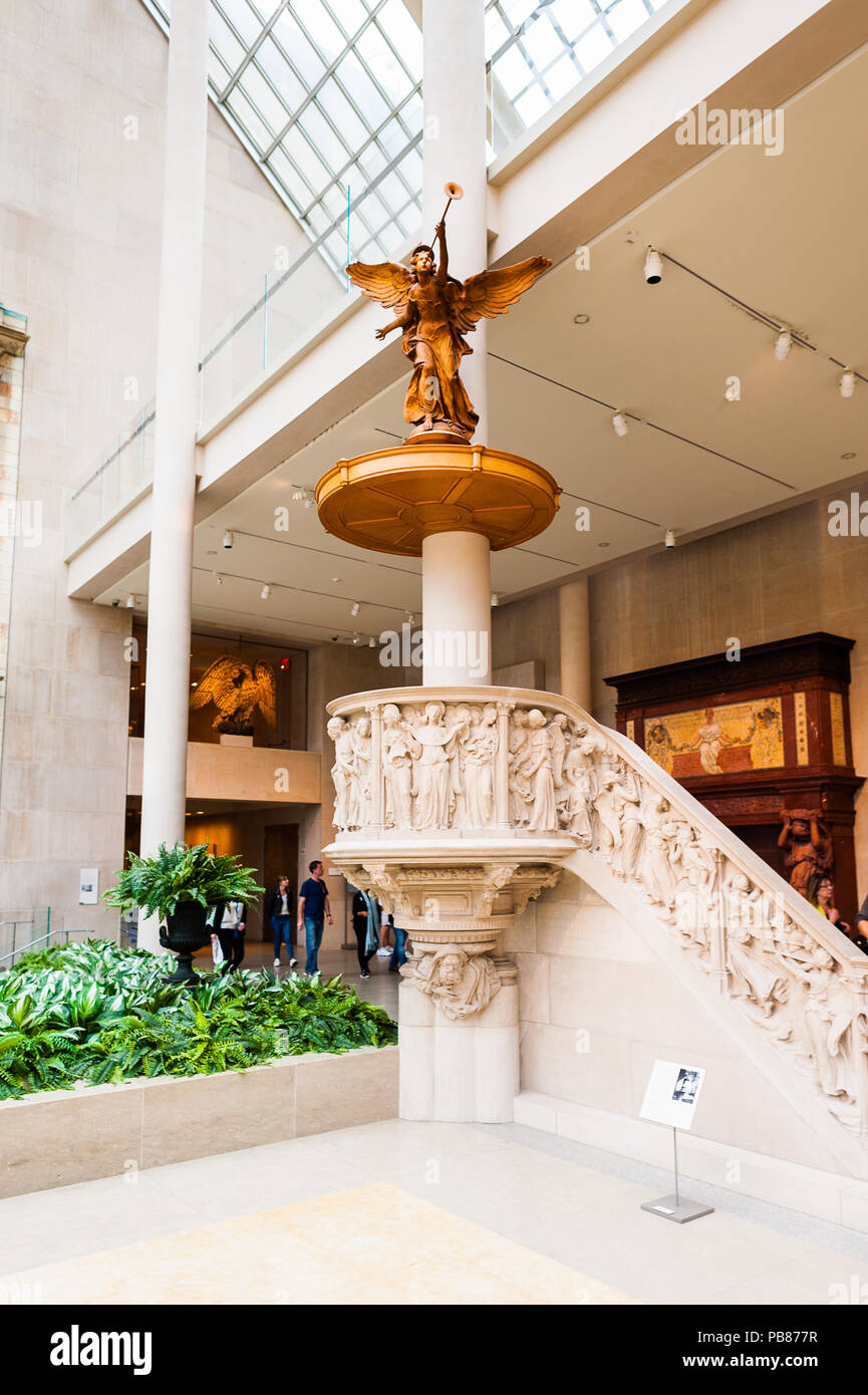 NEW YORK, USA - SEP 25, 2015: The Charles Engelhard Court in the ...