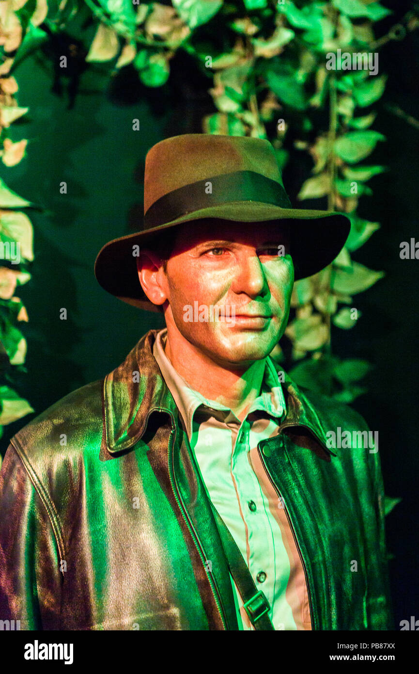 NEW YORK, USA - SEP 22, 2015: Harrison Ford as Indiana Jones in Madame ...